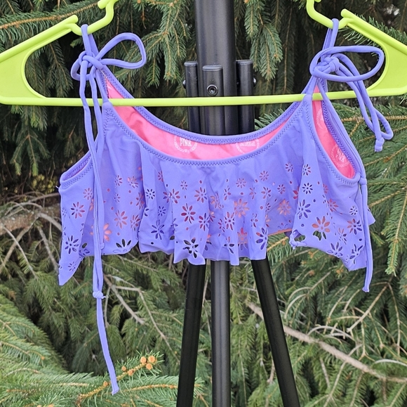 PINK Victoria's Secret | Swim | Pink Victorias Secret Ruffle Bikini Top ...